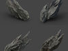 3D model Scifi Black Sharp Rock 220611 - Ultra HD 16K Textures VR / AR ...