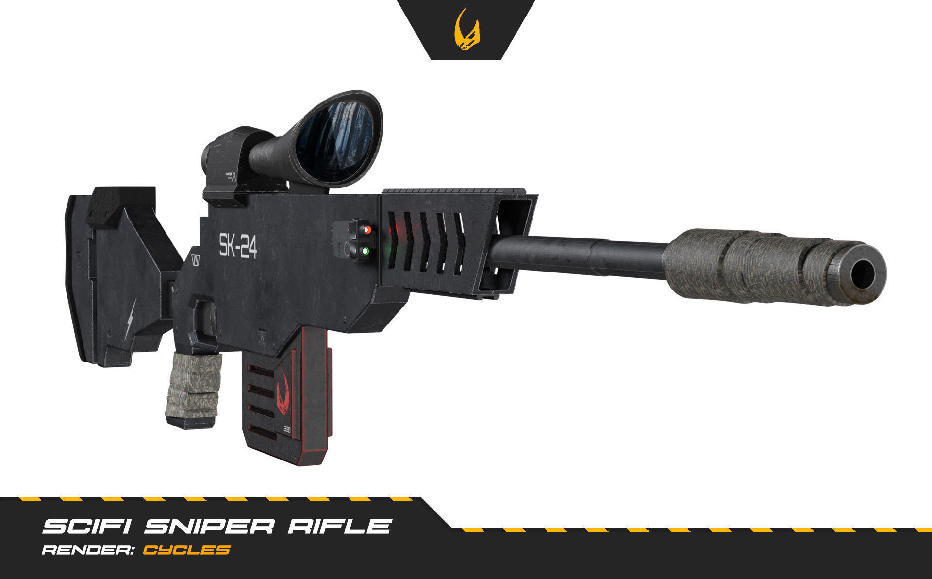 3D model SciFi Futuristic Sniper Rifle -Scifi Weapons 001 VR / AR / low ...
