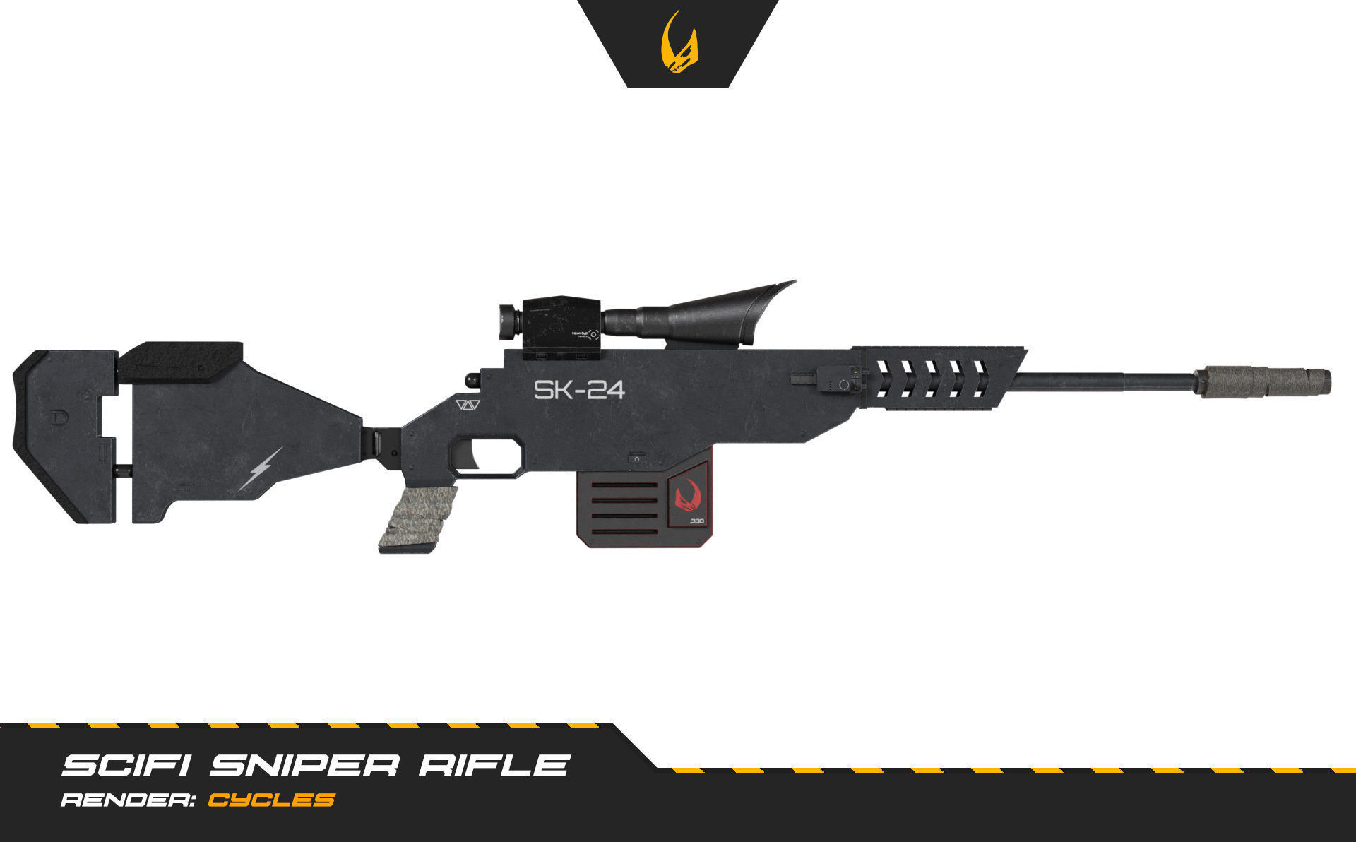 3D model SciFi Futuristic Sniper Rifle -Scifi Weapons 001 VR / AR / low ...