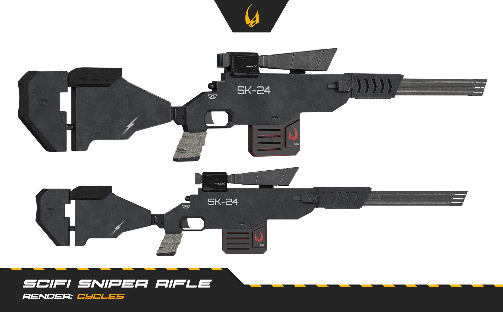 3D model SciFi Futuristic Sniper Rifle -Scifi Weapons 001 VR / AR / low ...