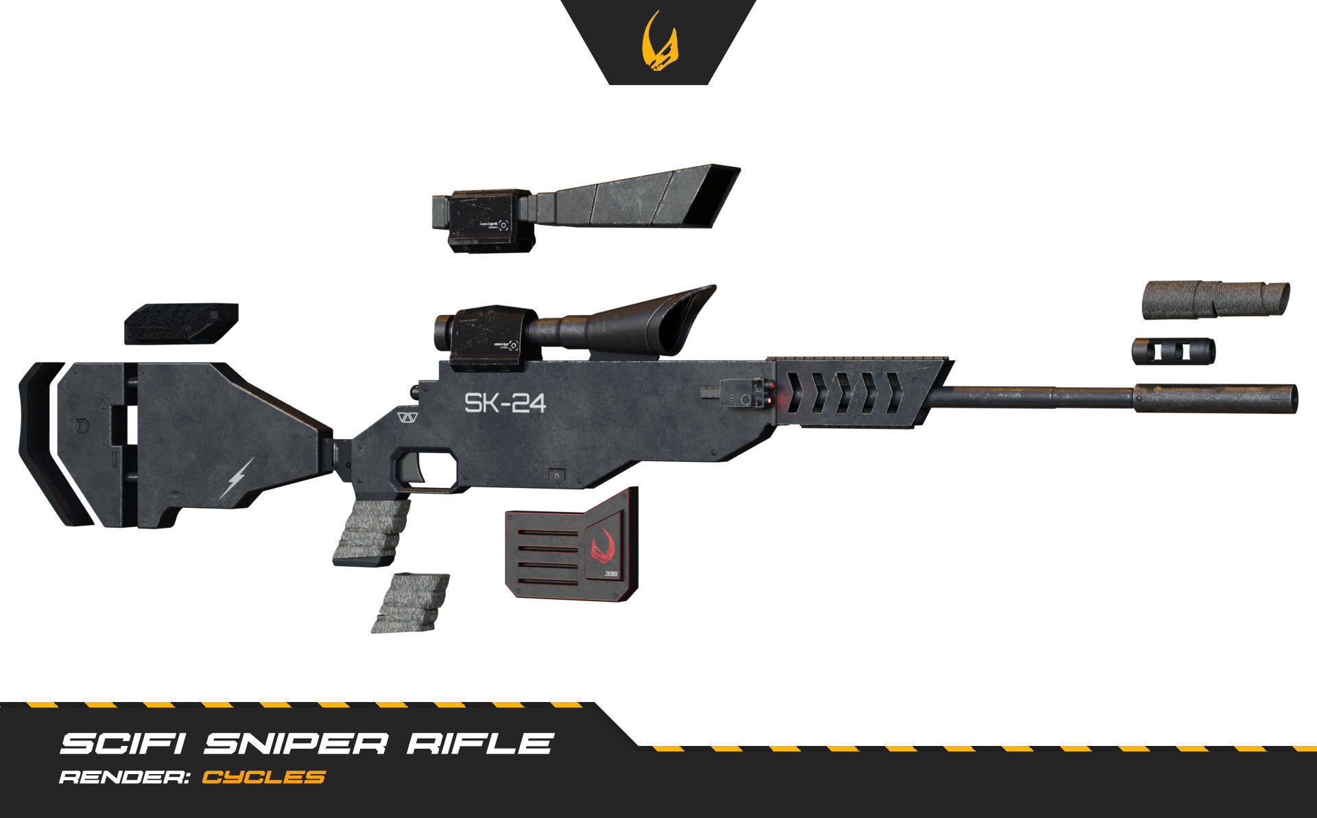 3D model SciFi Futuristic Sniper Rifle -Scifi Weapons 001 VR / AR / low ...