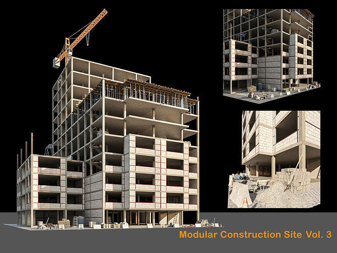 3D model Modular Construction Site Vol 3 VR / AR / low-poly | CGTrader