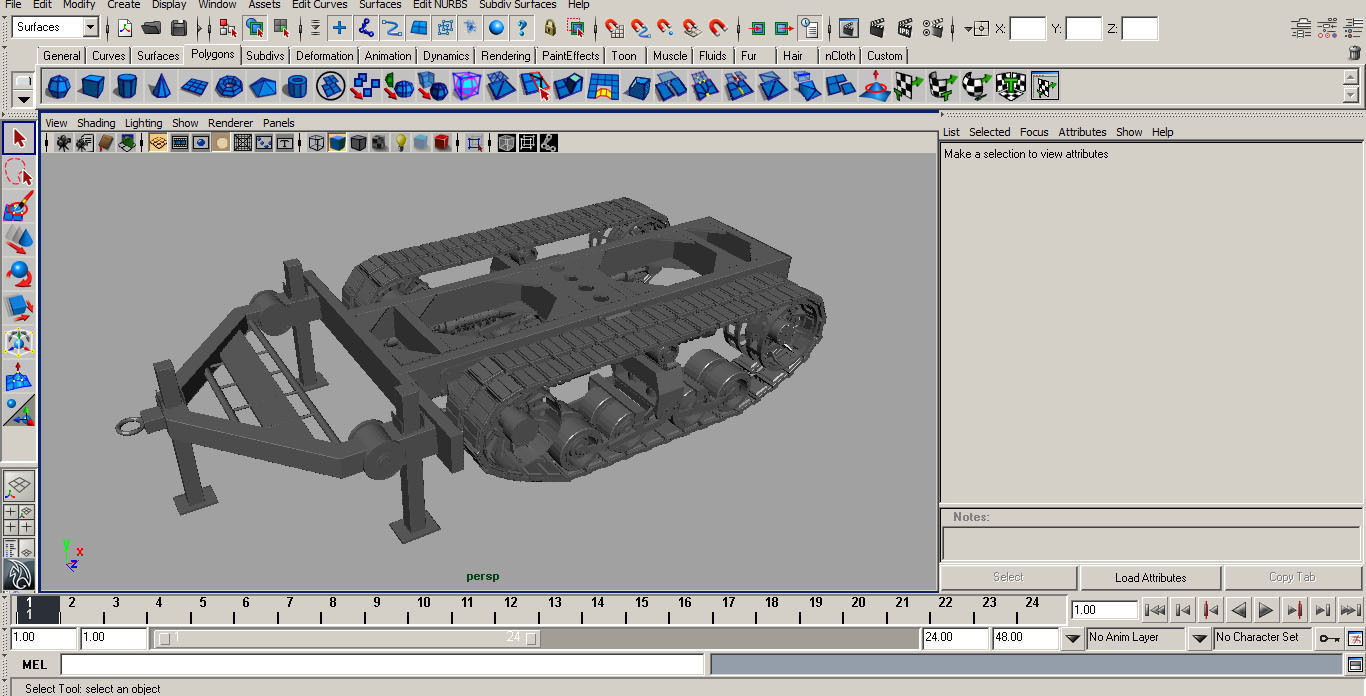 Trailer Track-clay version 3D model | CGTrader