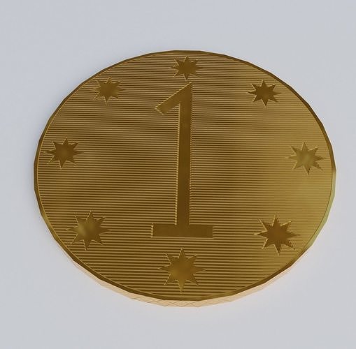 Coin 1 unit value 3D model | CGTrader
