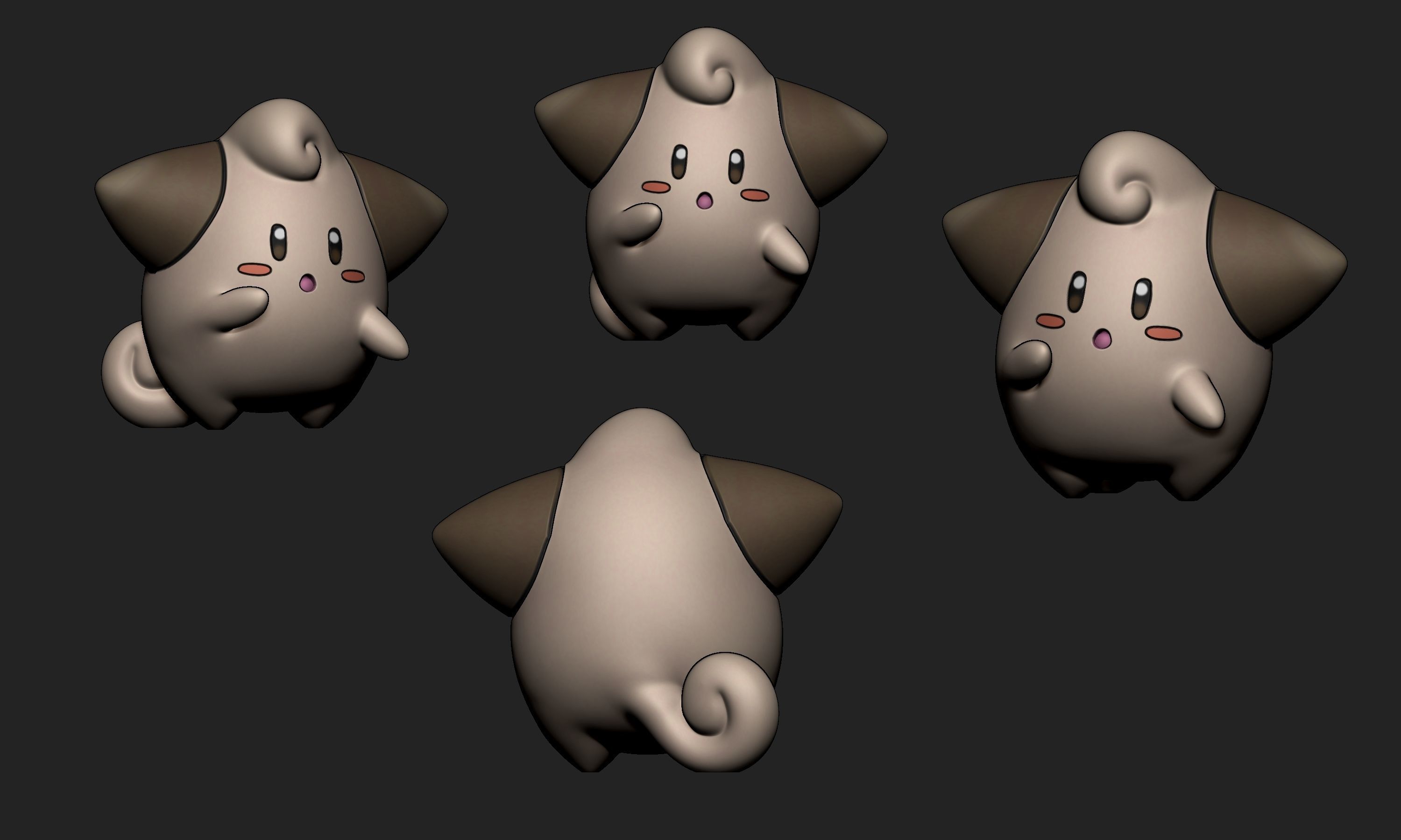 Pokemon - Cleffa Clefairy and Clefable 3D model 3D printable | CGTrader