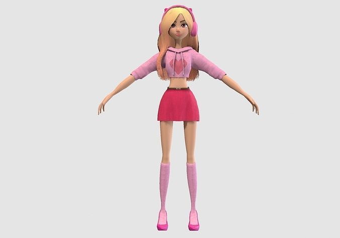 cute gaming girl 3D model | CGTrader