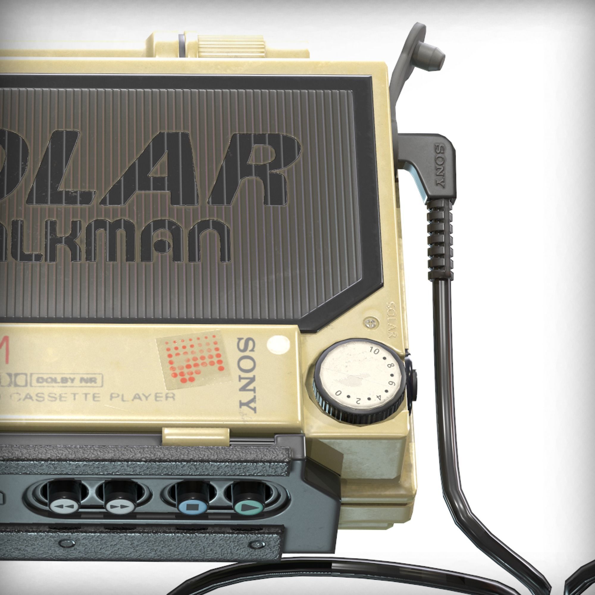 3D model Cassette Player Solar Walkman SONY VR / AR / low-poly | CGTrader