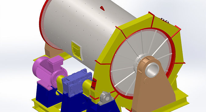 ball mill 2200 x 4000 FOR MINE GRINDING 3D model | CGTrader