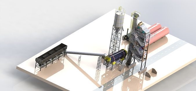 asphalt plant 160 tons -hour complete project 3D model | CGTrader