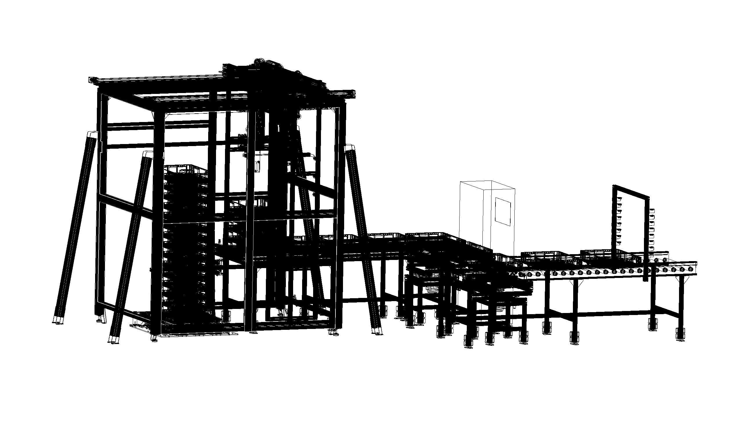 Plastic box stacking conveyor 3D model | CGTrader