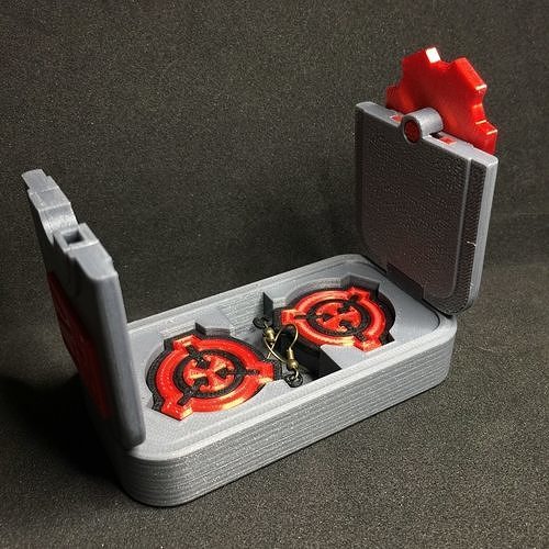 SCP Foundation Logo Earrings 3D model 3D printable | CGTrader