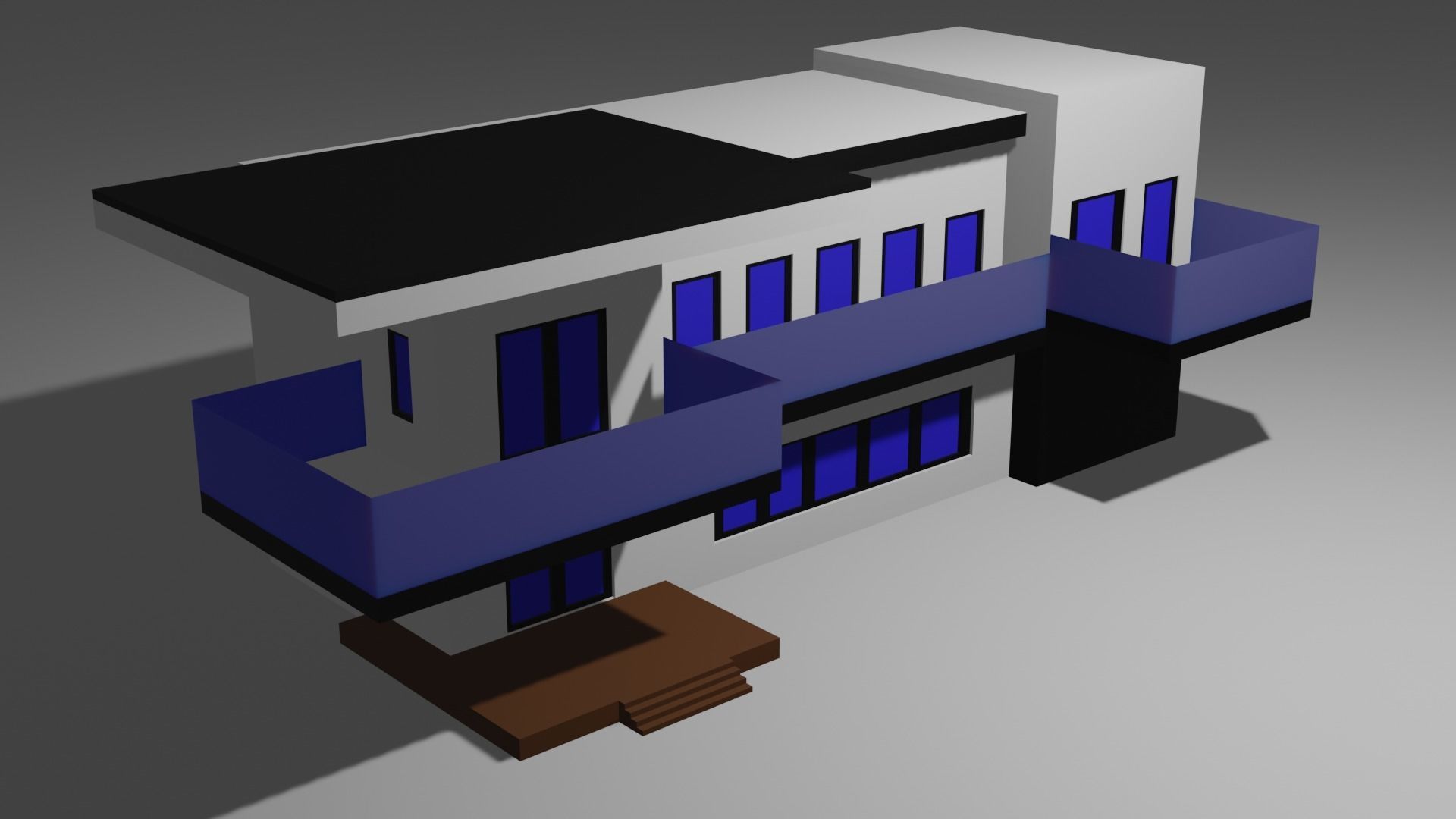 3D model Low Poly Mansion modern house VR / AR / low-poly | CGTrader