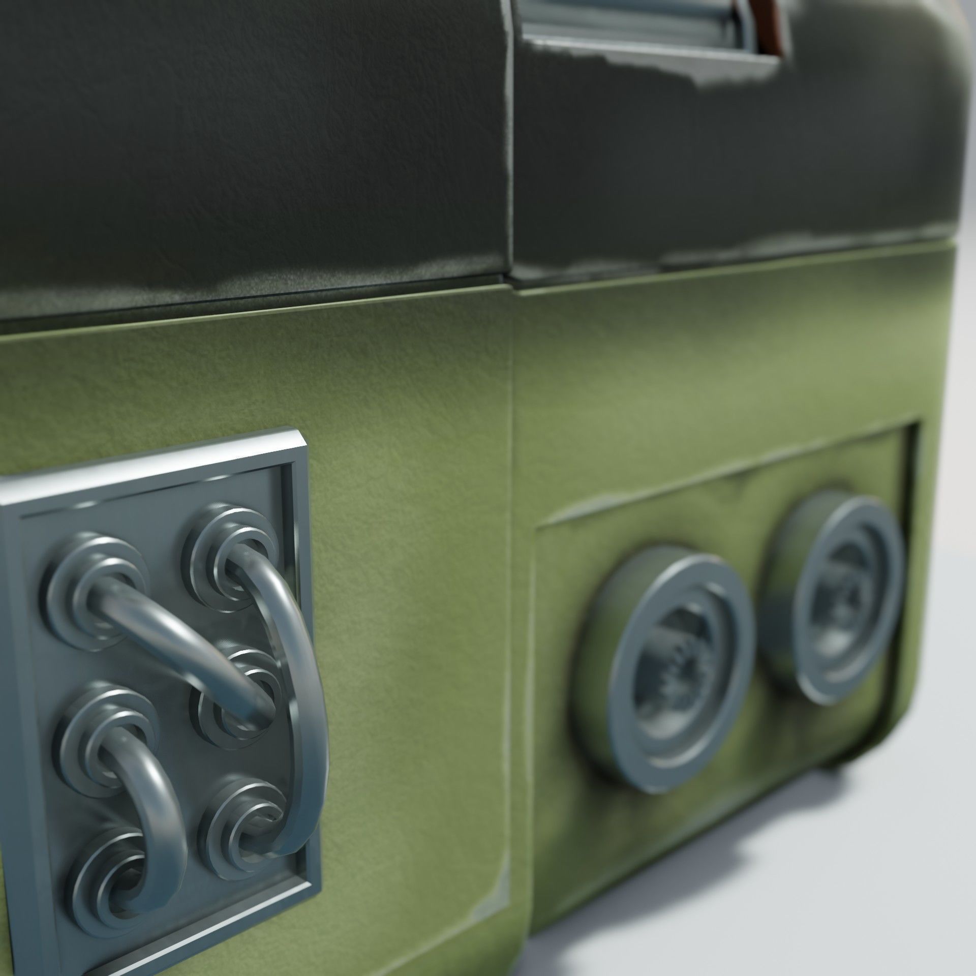 3D model Sci fi military armoured low poly metal box hard case VR / AR ...