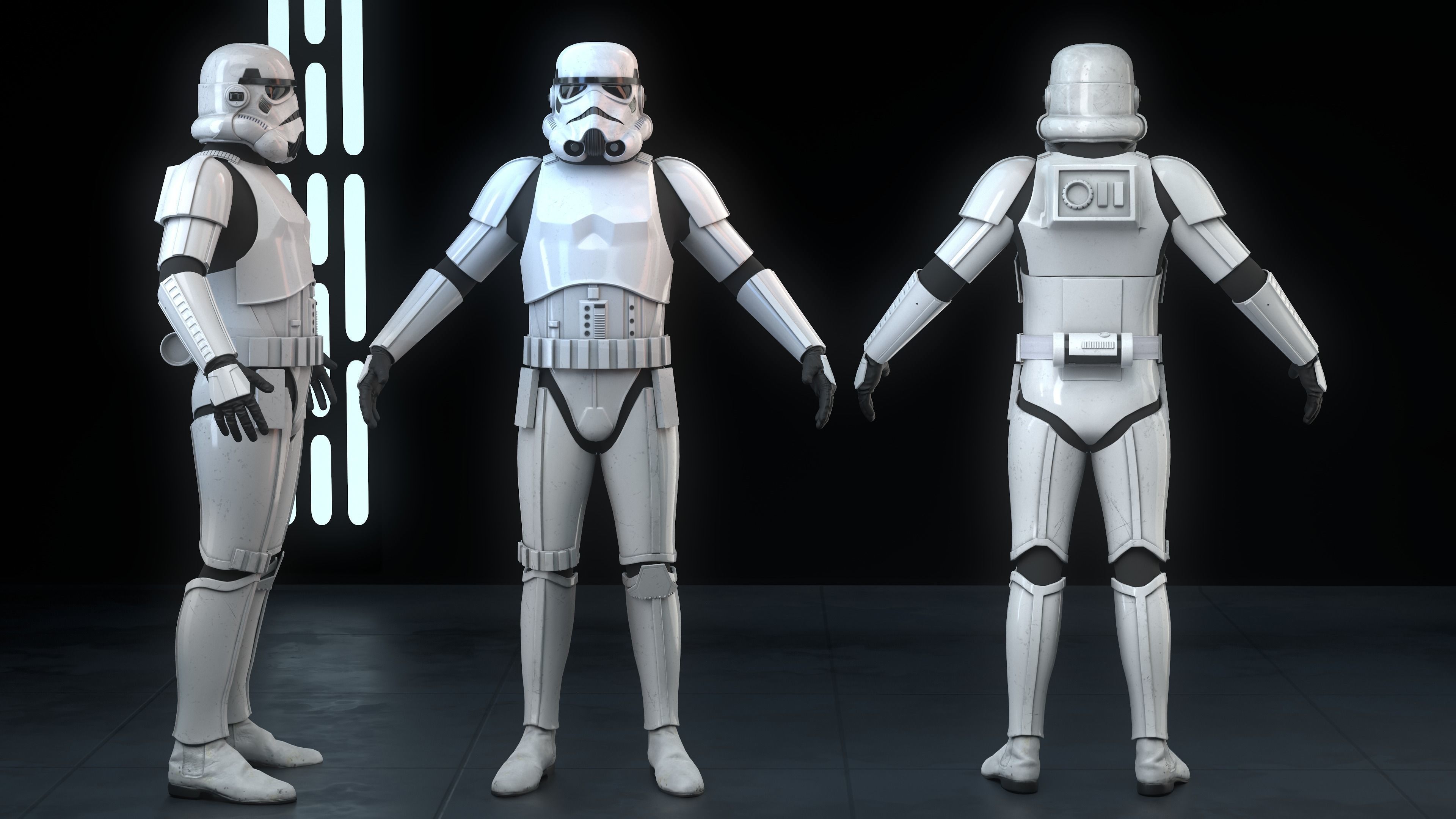3D model Stormtrooper Realistic 3D Model Low Poly from star wars force ...