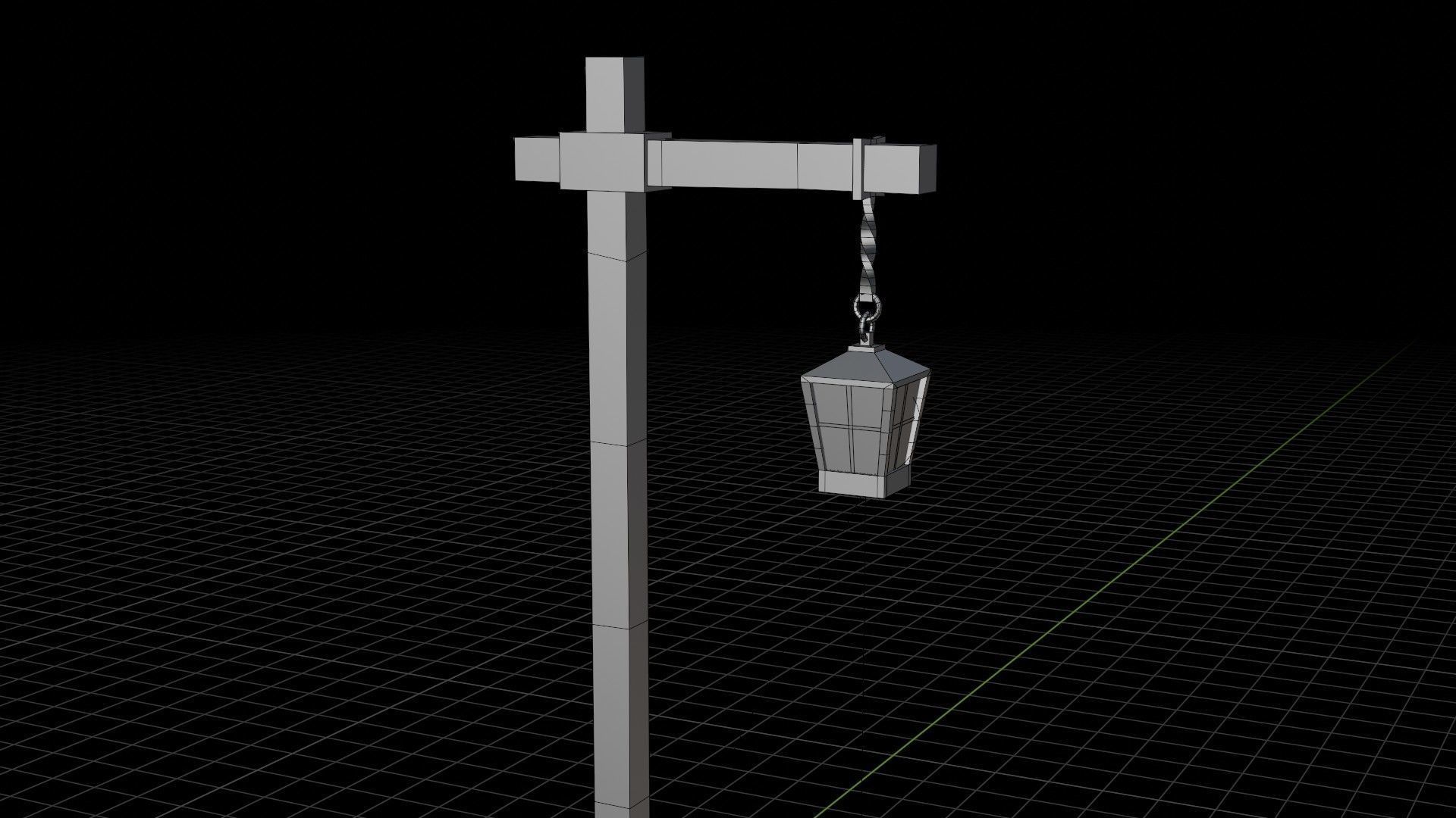 low-poly lamp with 2k PBR materials free VR / AR / low-poly 3D model ...