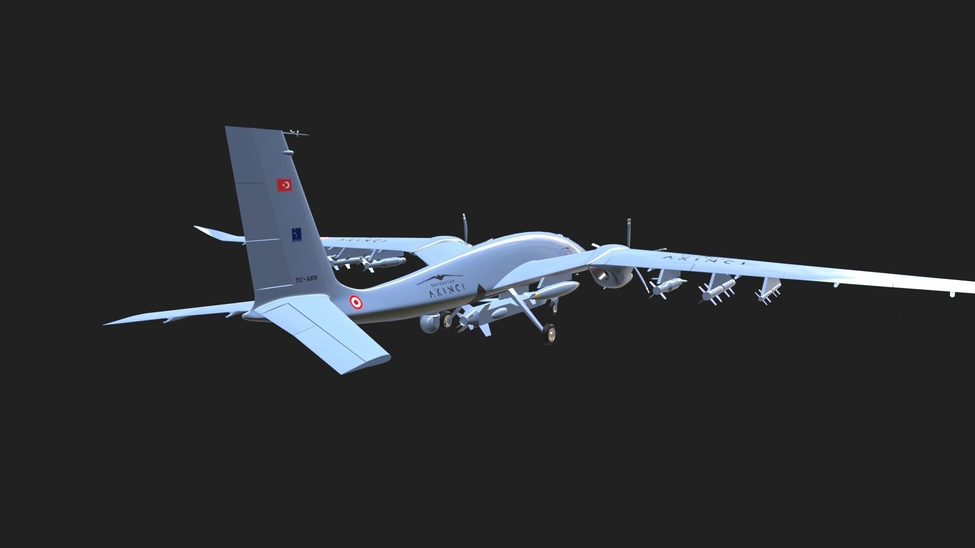 3D model AKINCI UAV VR / AR / low-poly | CGTrader