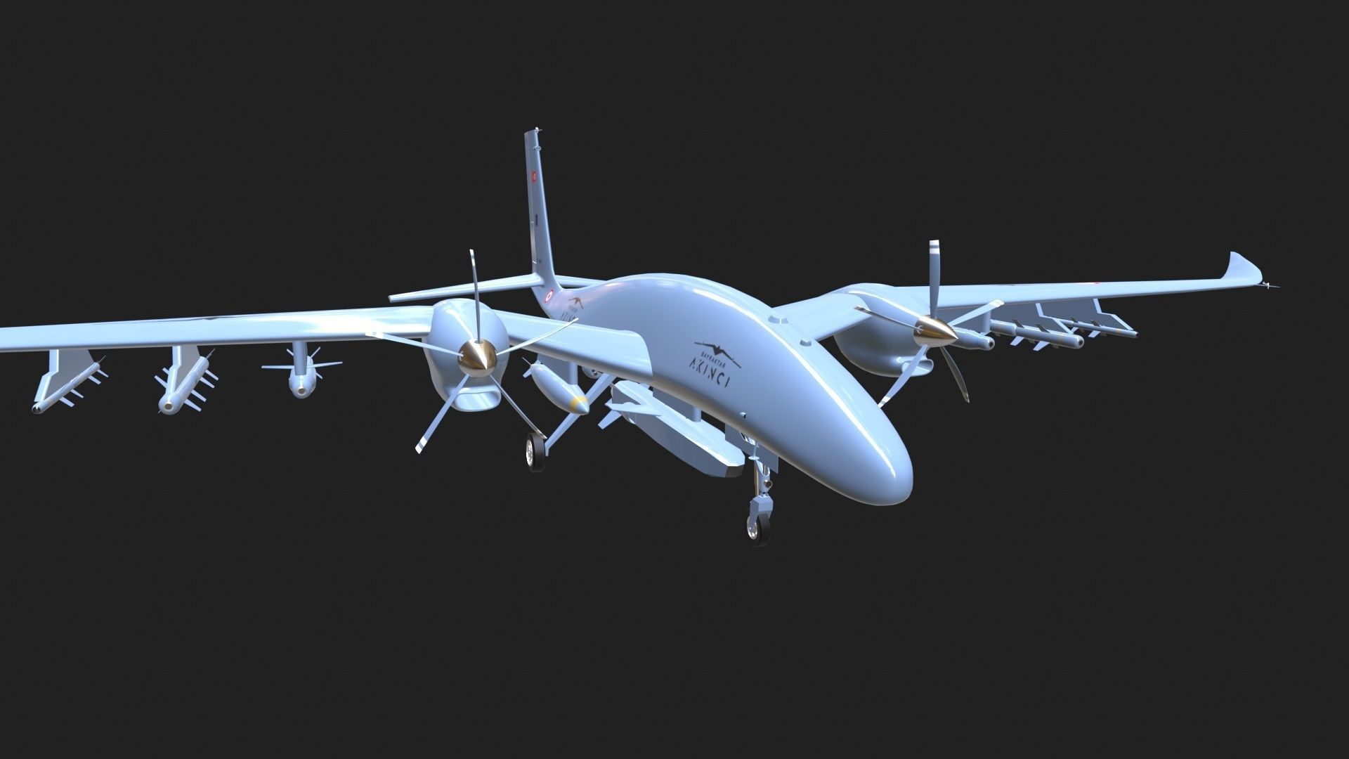 3D model AKINCI UAV VR / AR / low-poly | CGTrader