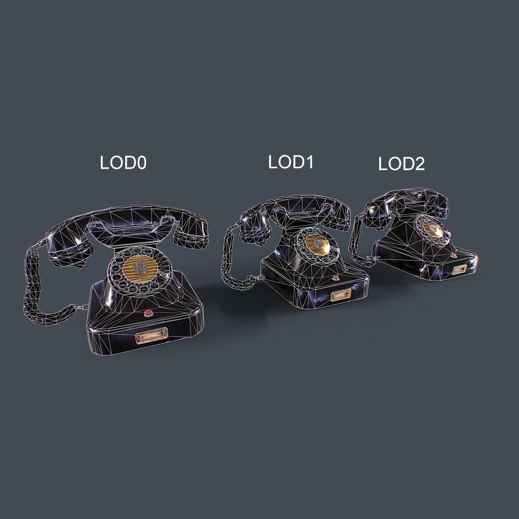 3D model Old Retro Phone v1 VR / AR / low-poly | CGTrader