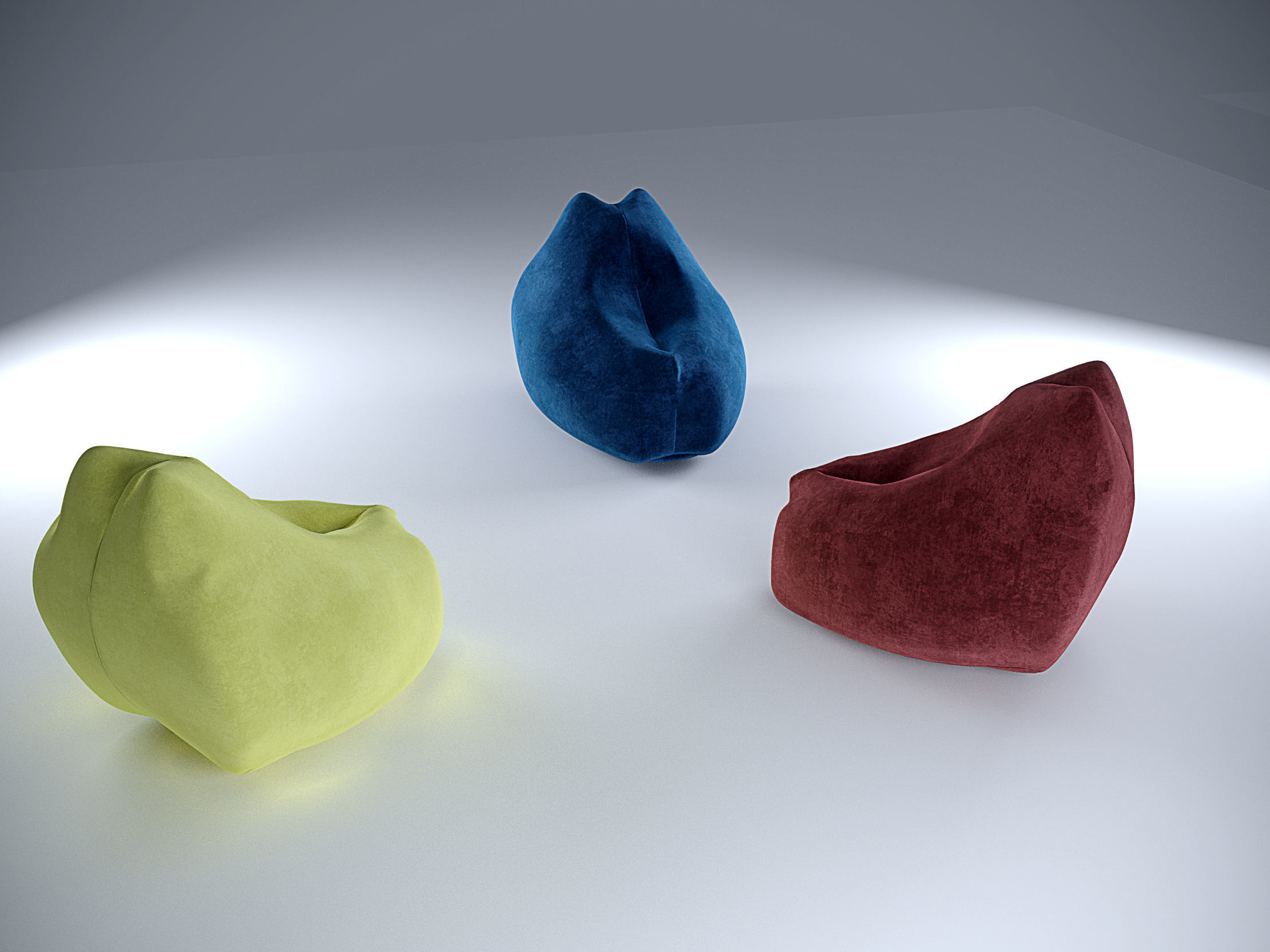 3D Colorful Puffs 3D model | CGTrader