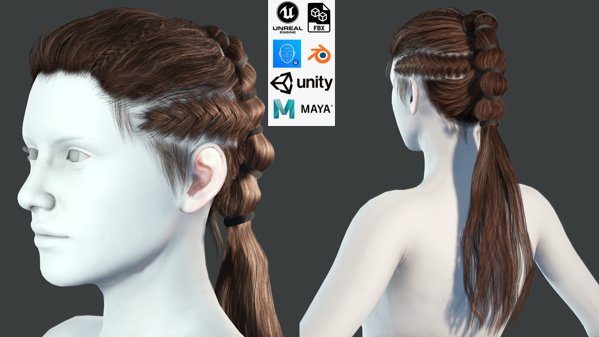 3D model Realistic Hair Braid Viking Realtime VR / AR / low-poly | CGTrader