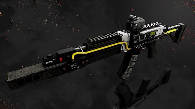 3D model Sci-fi rifle AK series game ready PBR VR / AR / low-poly ...