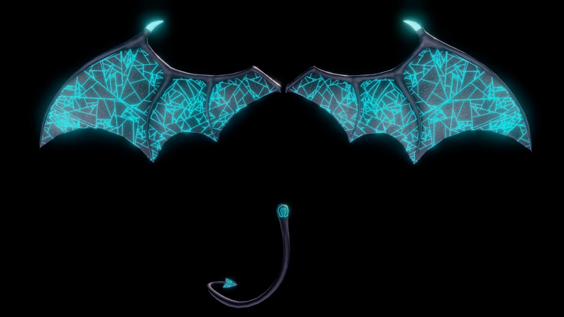 3D model Demon Cyber Wings and Tail Low-Poly VR / AR / low-poly | CGTrader