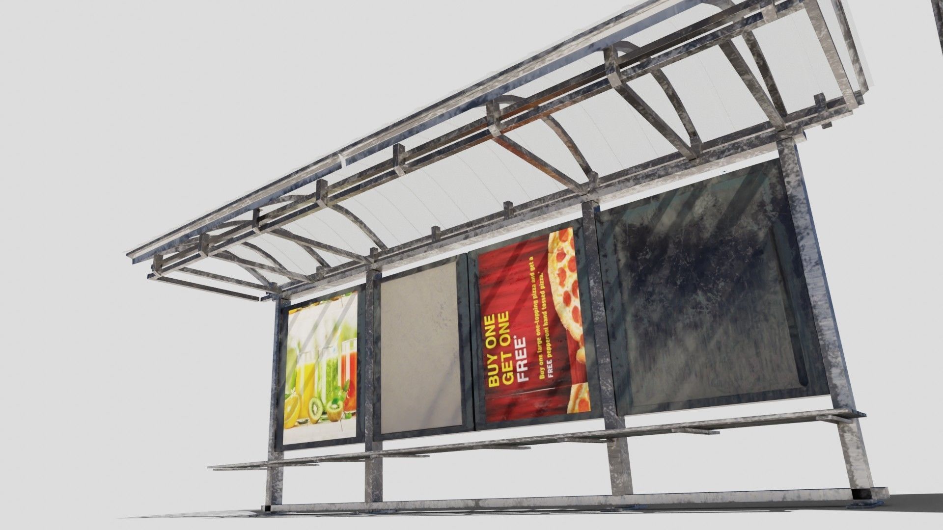 3D model a collection of road side advertisement boards with 4k ...