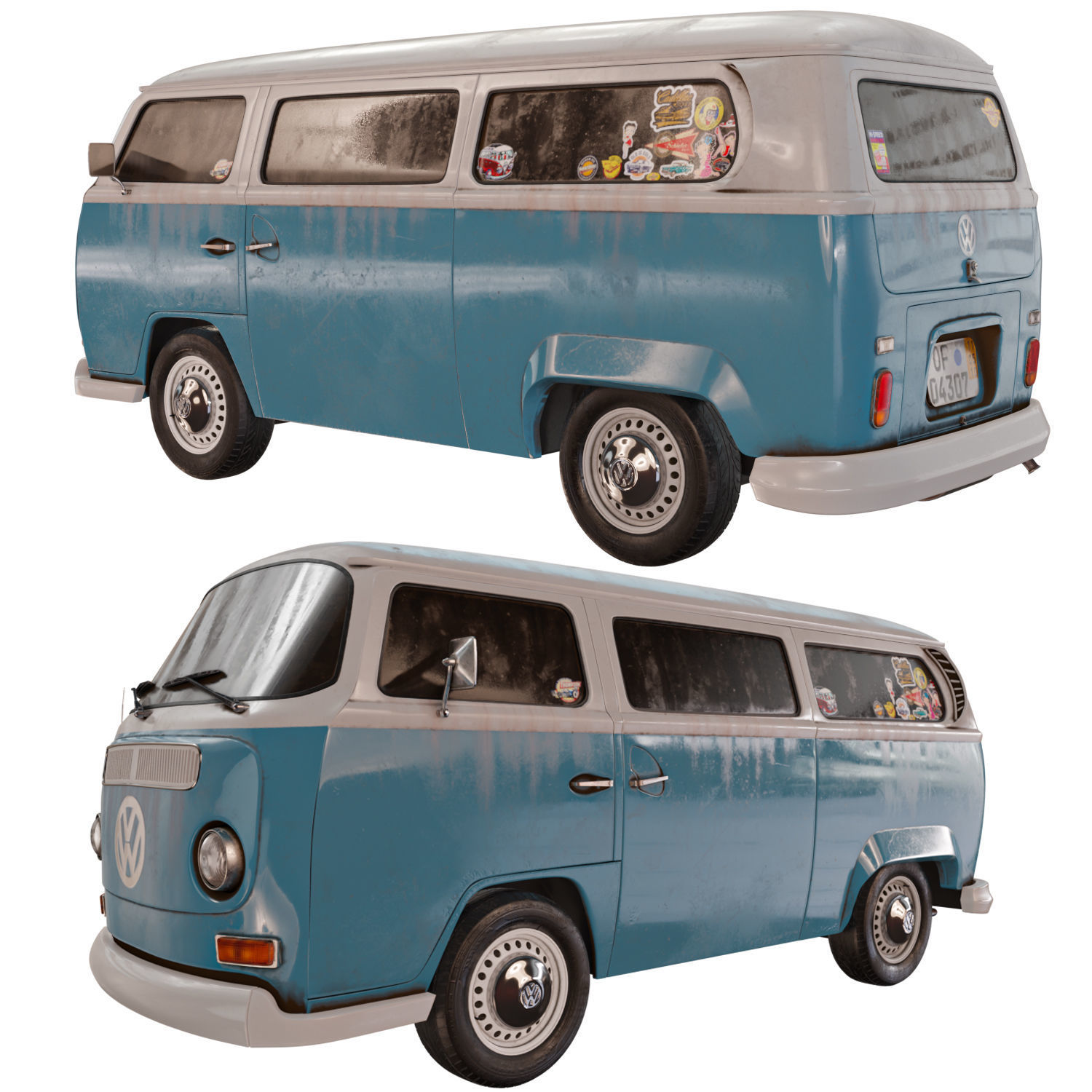 3D model Vintage 1971 Volkswagen Bus Type 2 VR / AR / low-poly | CGTrader