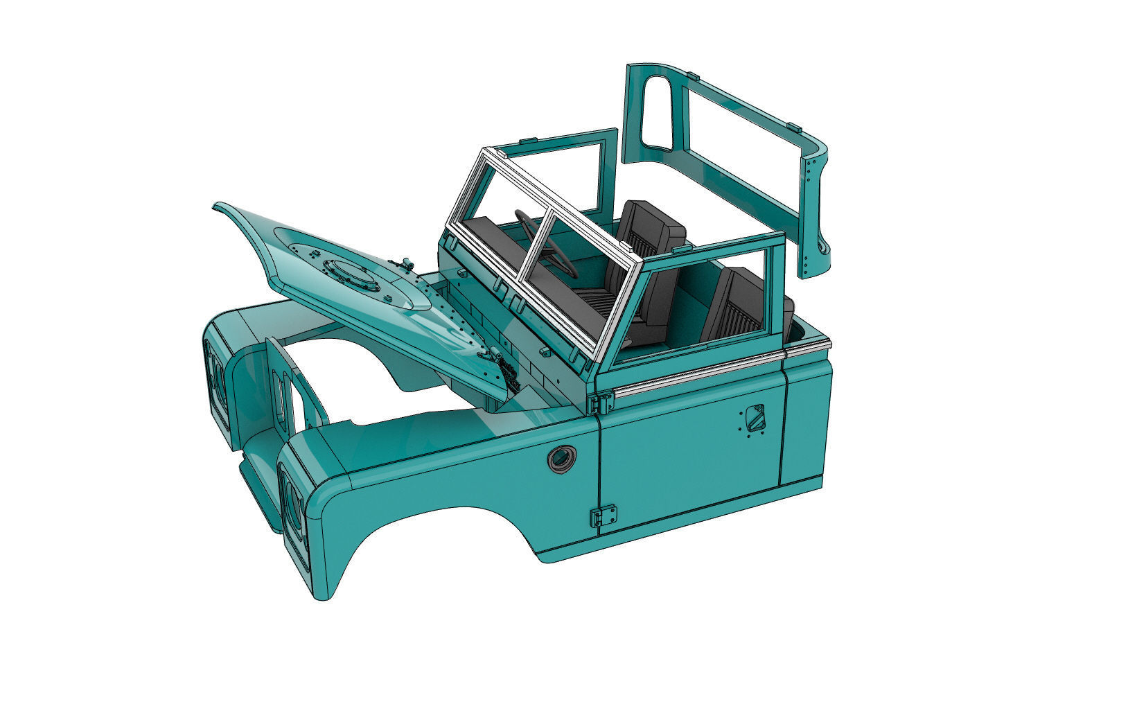 LAND ROVER SERIES 3 HIGH CAPACITY FOR 1 to 10 RC CHASSIS 3D model 3D ...