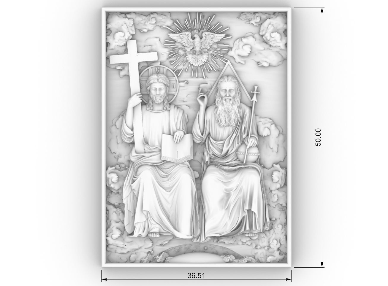 holy trinity cnc relief 3D model 3D printable | CGTrader