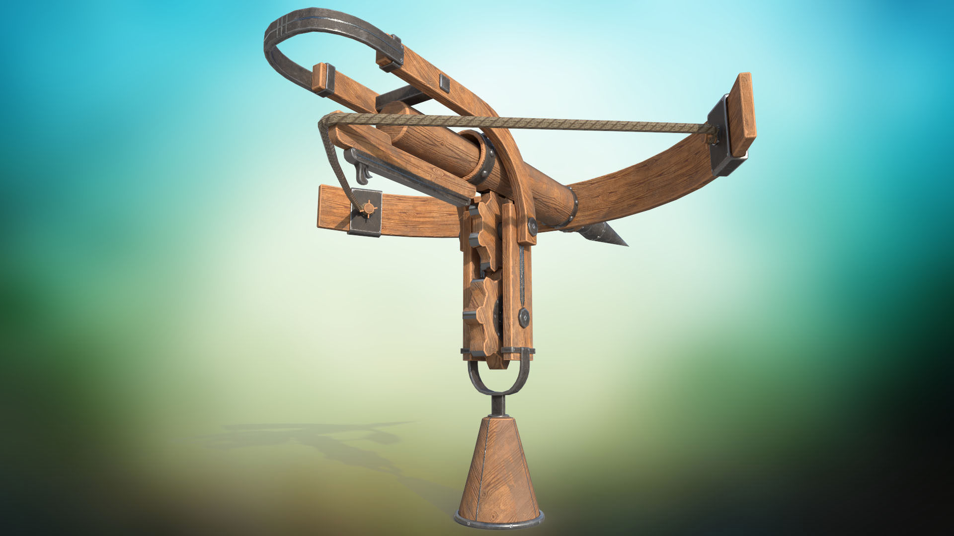 3D model Medieval harpoon weapon PBR low-poly game ready VR / AR / low ...