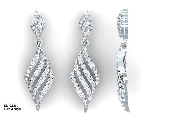 3d print diamond earrings 3D model 3D printable | CGTrader