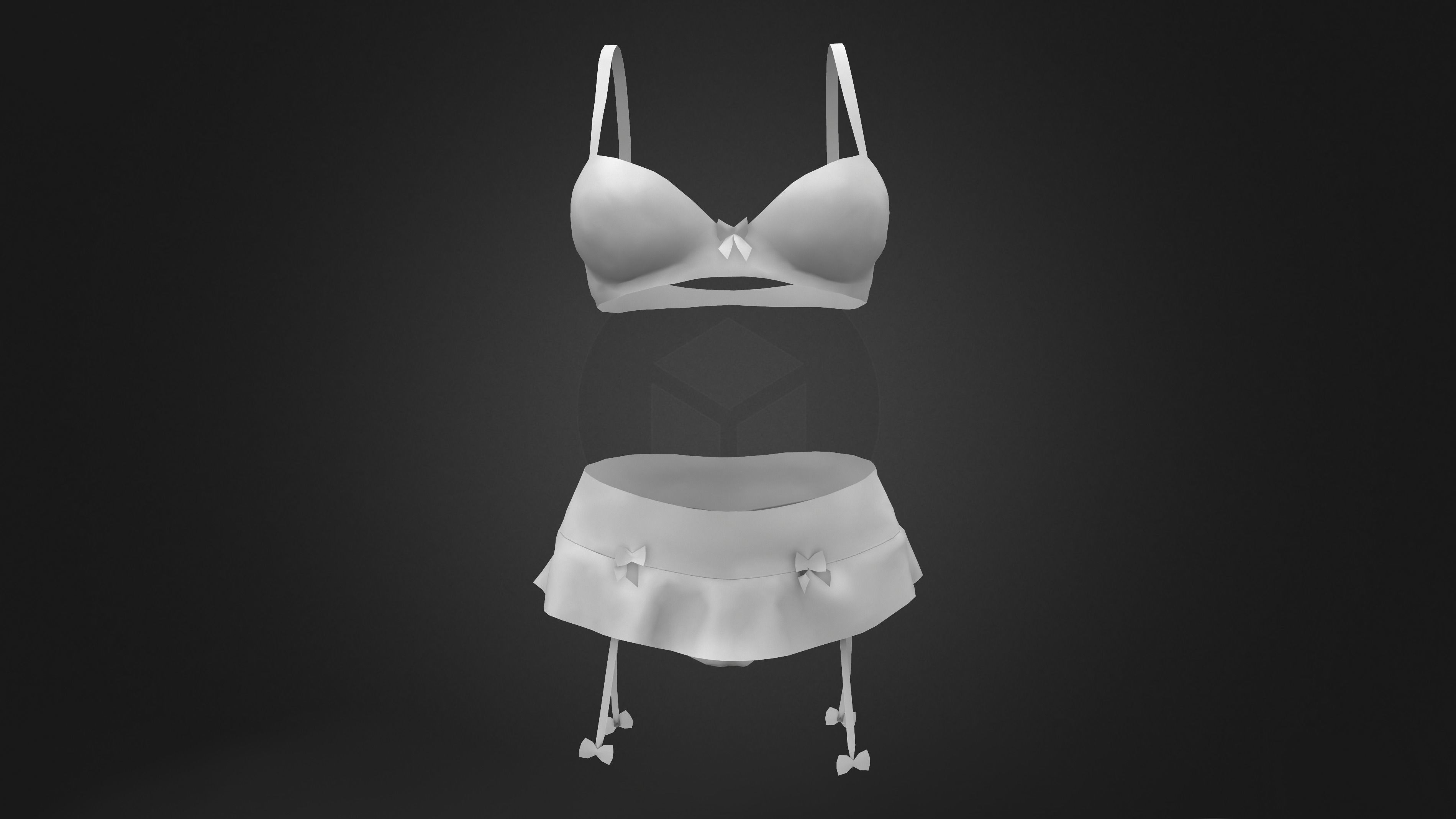 3D model Bra with Ruffled Garter Panties VR / AR / low-poly | CGTrader