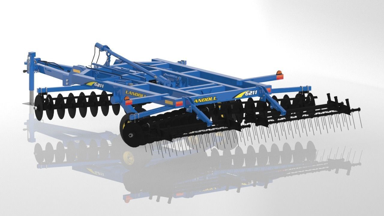 3D model Landoll 6211-12 Series Tandem Disc Harrow VR / AR / low-poly ...