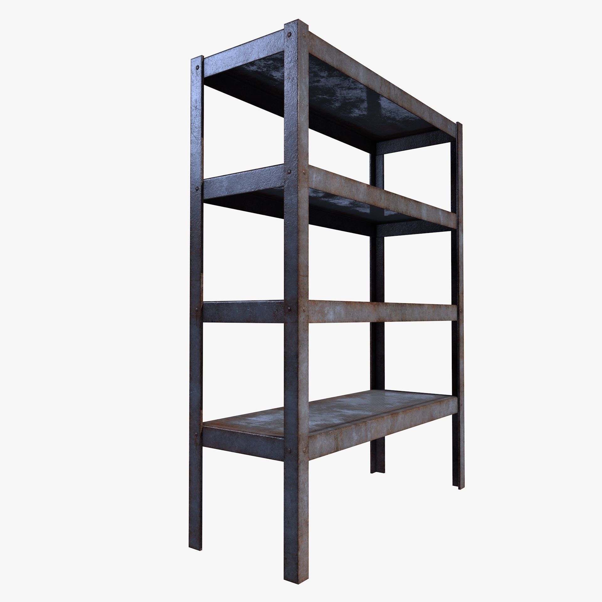 3D model Industrial Rusty Shelf Low Poly Rack VR / AR / low-poly | CGTrader