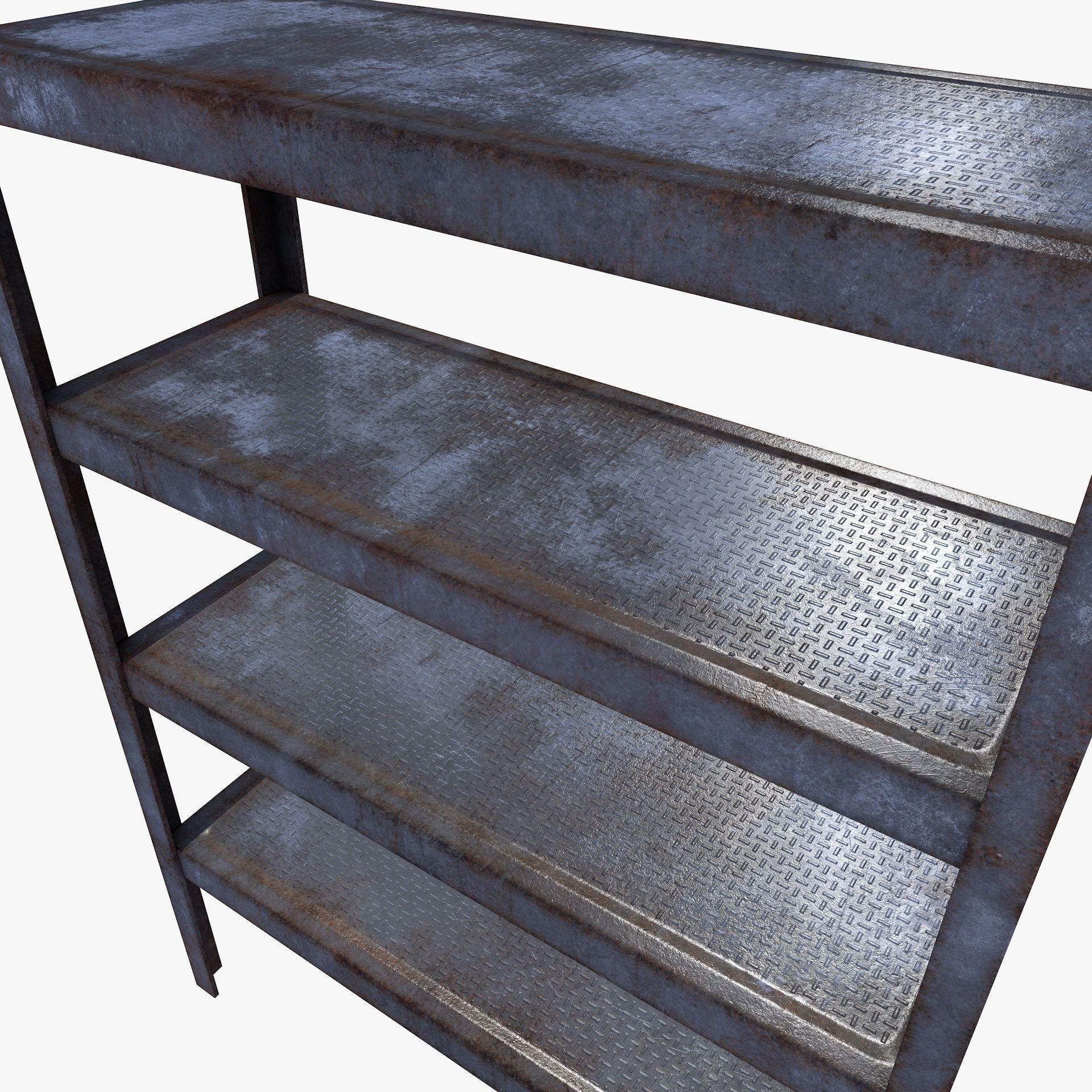 3D model Industrial Rusty Shelf Low Poly Rack VR / AR / low-poly | CGTrader