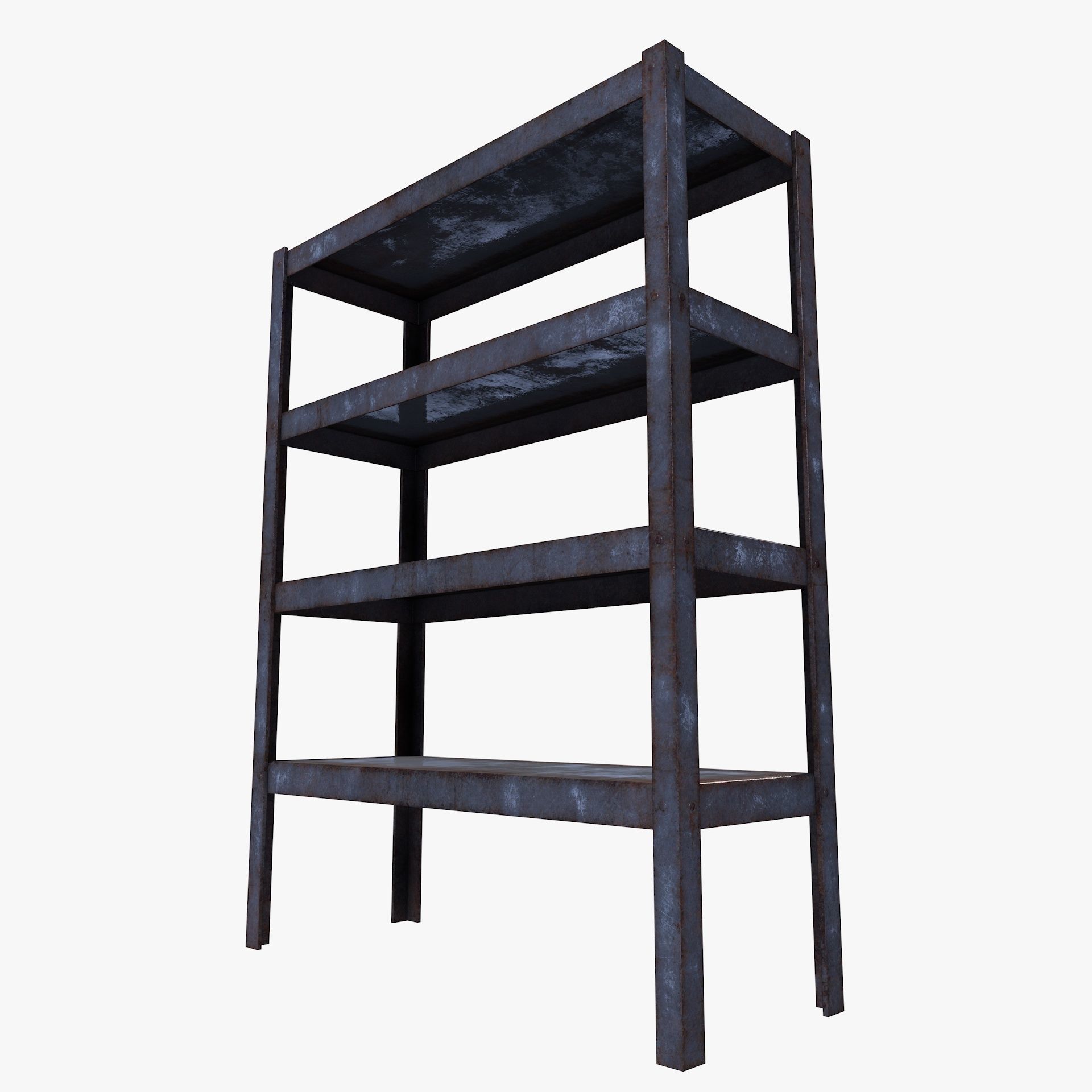3D model Industrial Rusty Shelf Low Poly Rack VR / AR / low-poly | CGTrader
