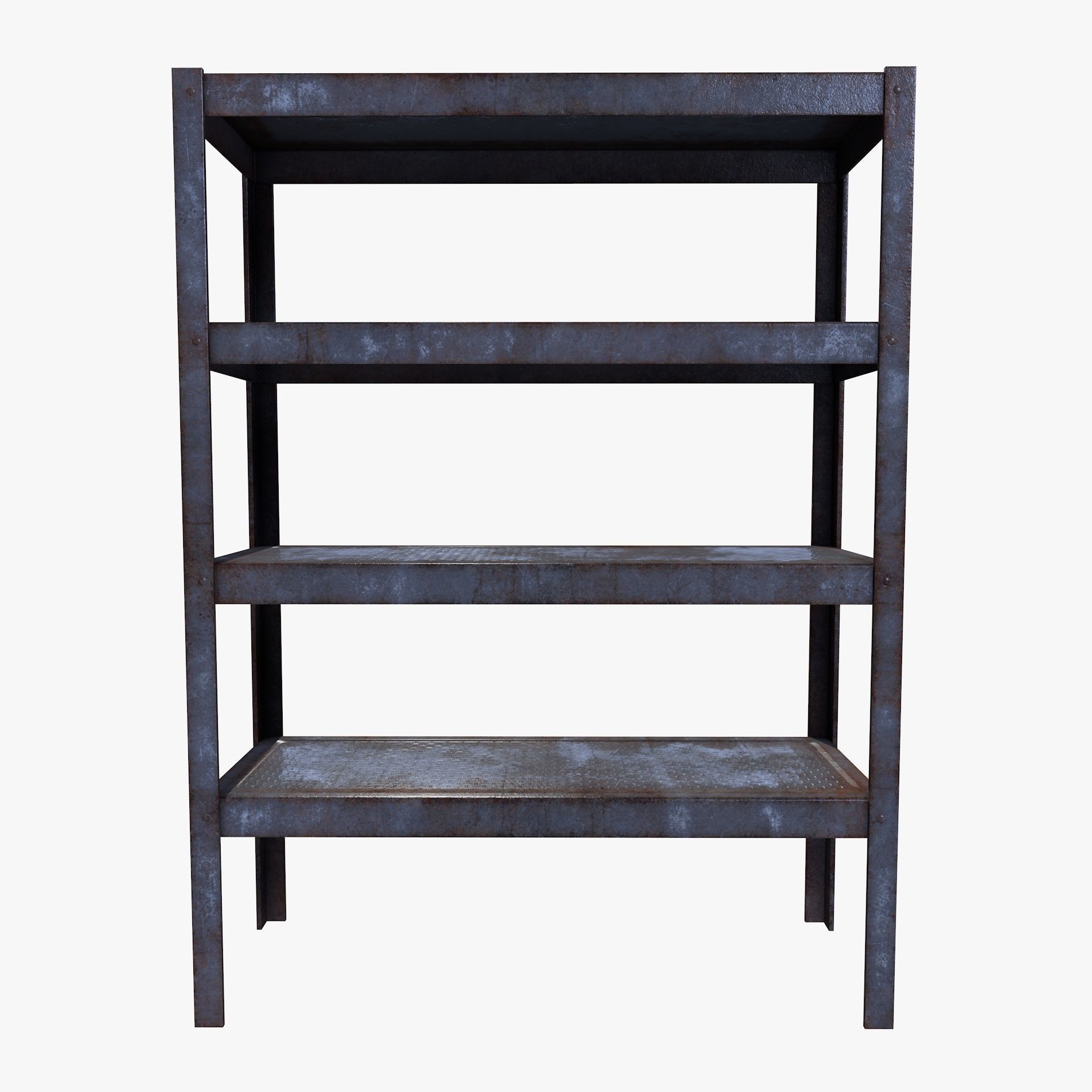 3D model Industrial Rusty Shelf Low Poly Rack VR / AR / low-poly | CGTrader