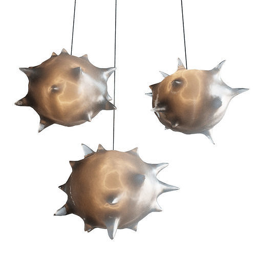 Amoeba 3-piece Pendant Light In Frosted 3D model | CGTrader