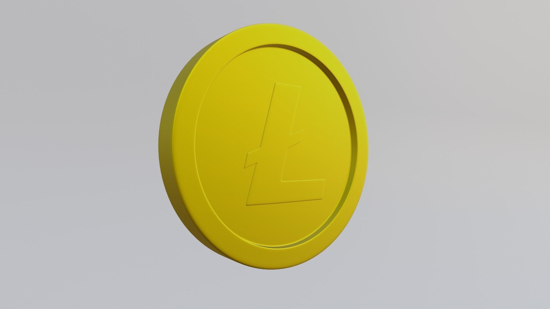 3D model Litecoin coin with letter l VR / AR / low-poly | CGTrader