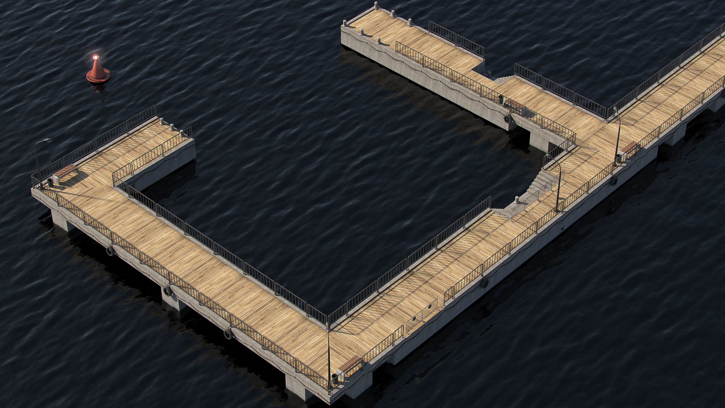 Modular pier 3D model | CGTrader