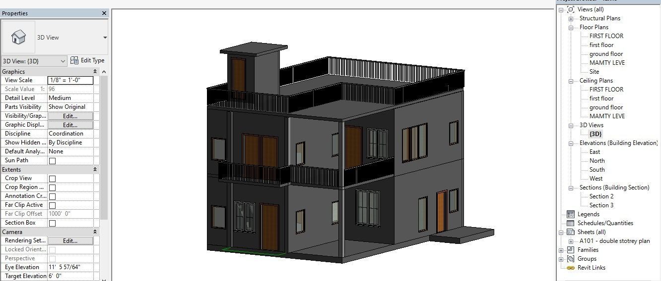 REVIT HOUSE DESIGN 3D model | CGTrader