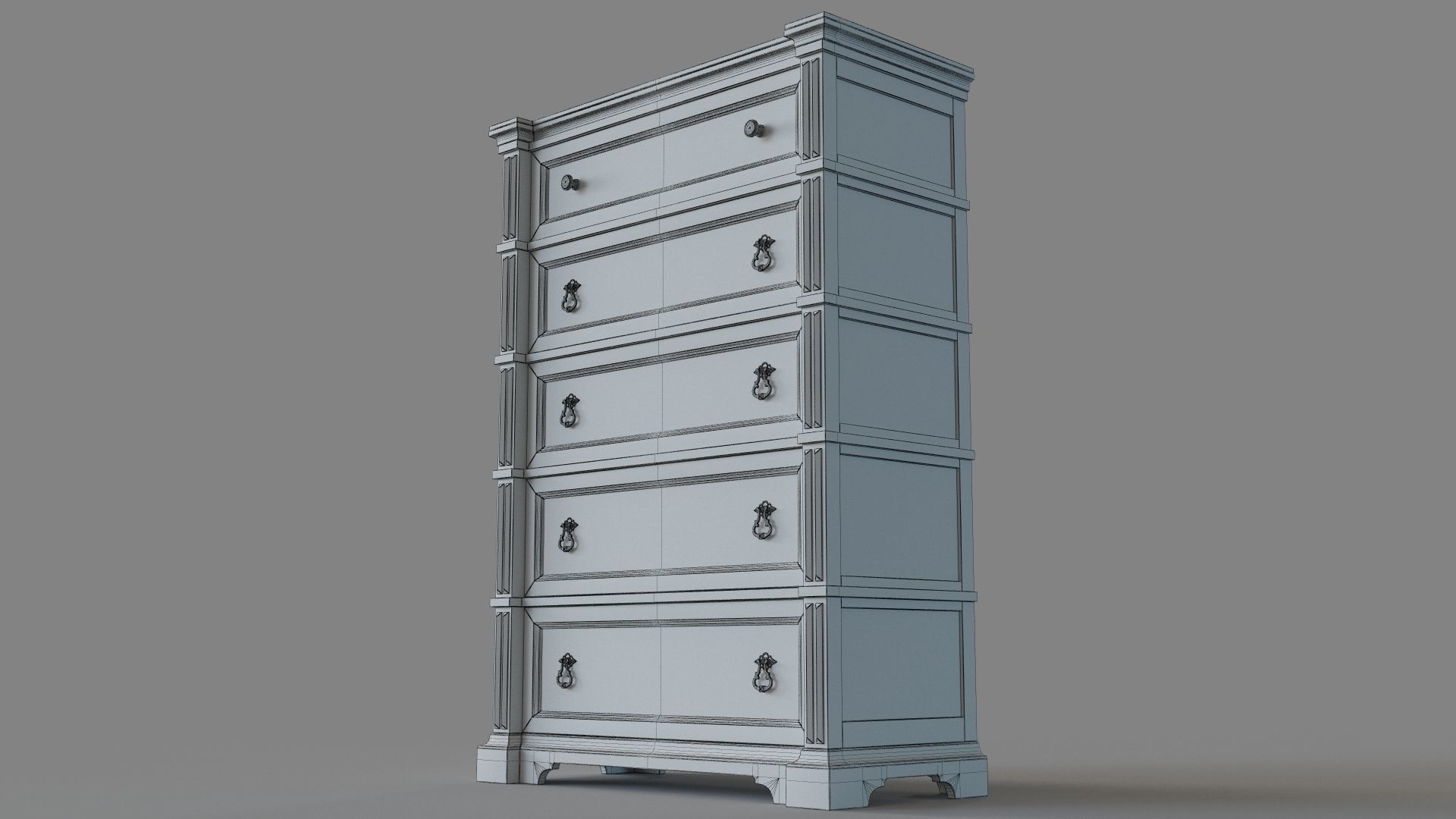 Bedroom La Grange Ross Prairie Five Drawer Chest 3D model | CGTrader