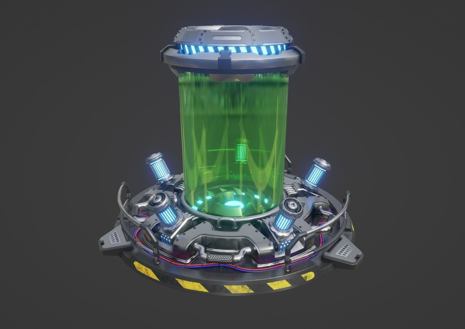 Highpoly capsule for laboratory large flask green bulb 3D model | CGTrader