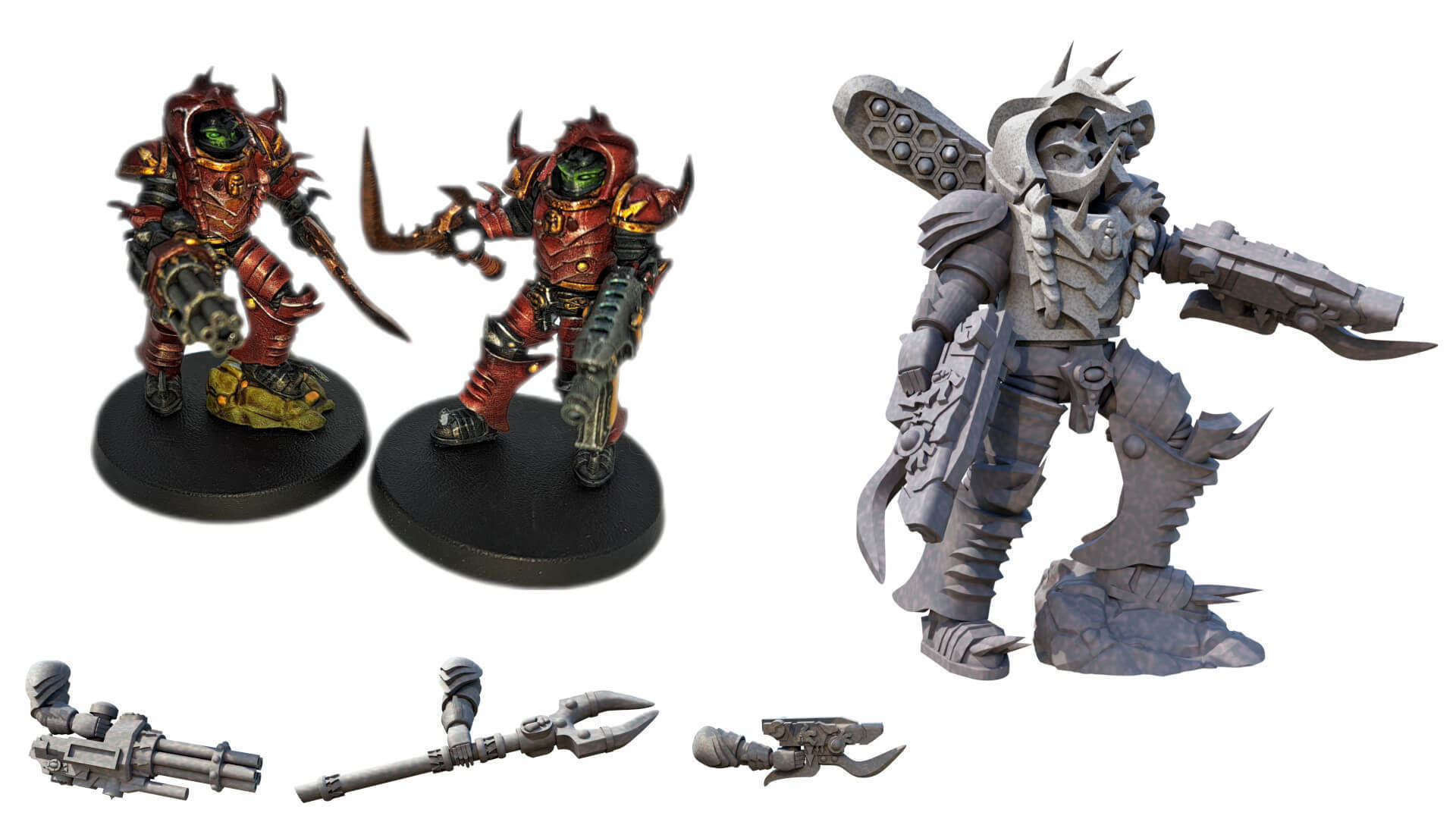 Beetle Occult Terminators With Varied Weapon Options And Poses 3D model ...