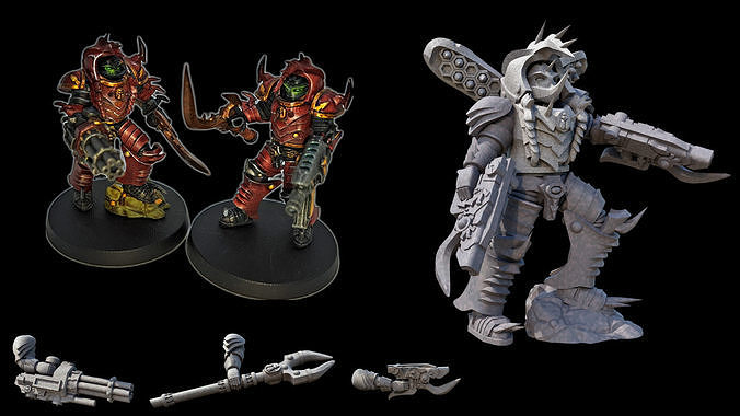 Beetle Occult Terminators With Varied Weapon Options And Poses 3D model ...
