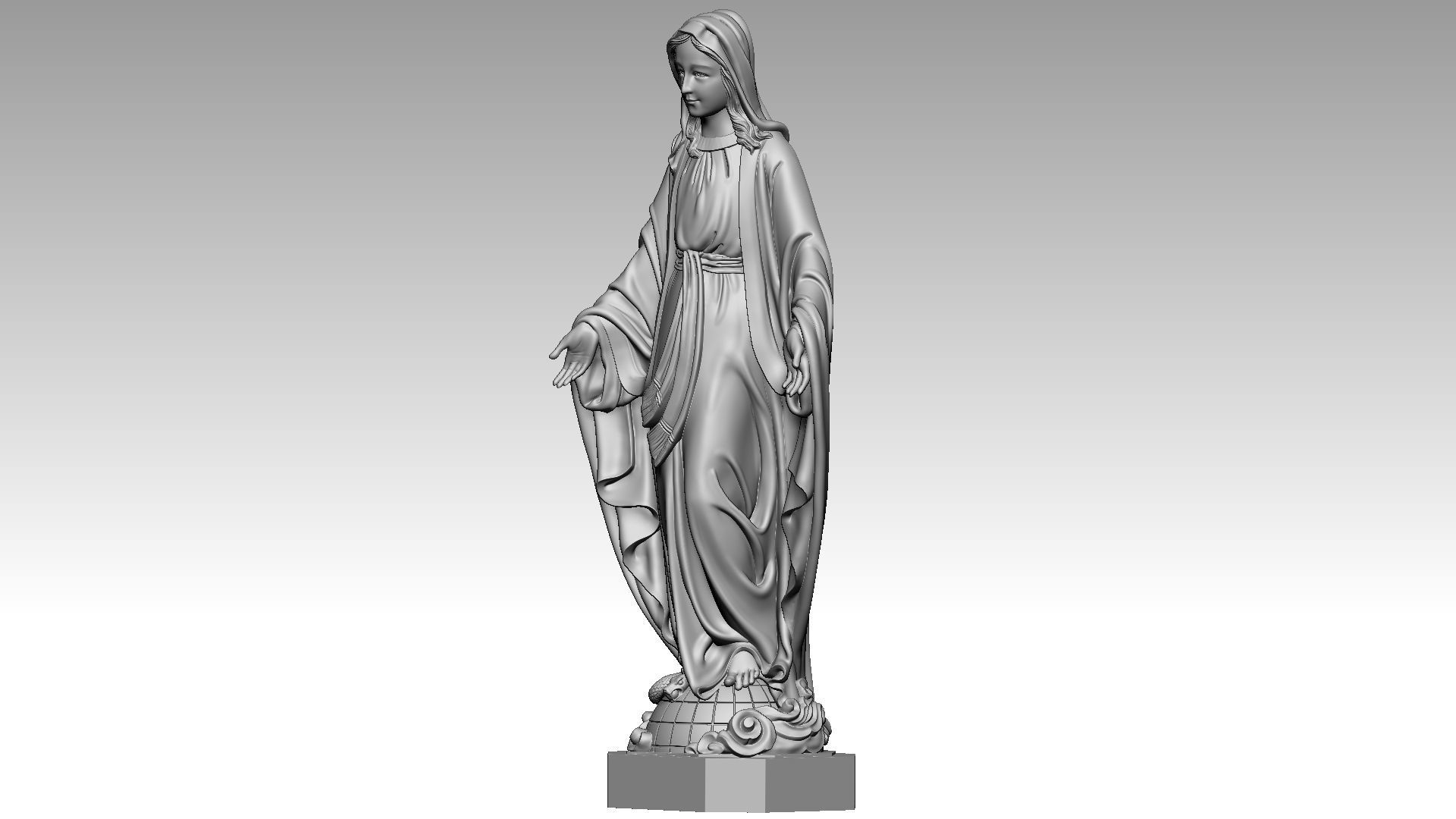 Virgin Mary - Our Lady of Grace - 3d print model 3D model 3D printable ...