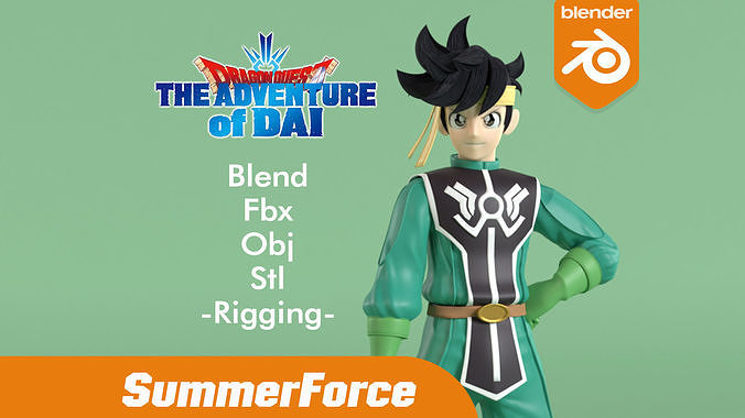 Popp Dragon Quest The Adventure of Dai 3D Model 3D model rigged | CGTrader