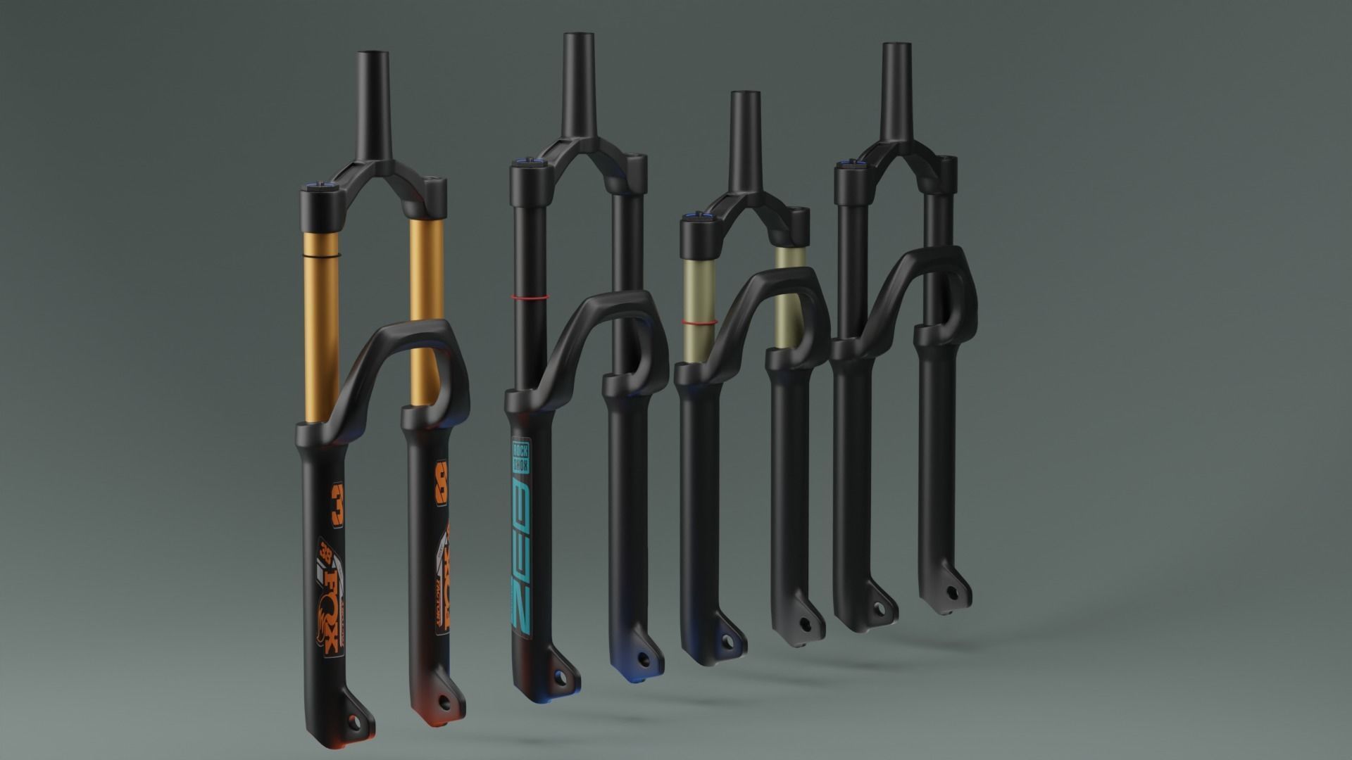 MTB forks 3D model | CGTrader