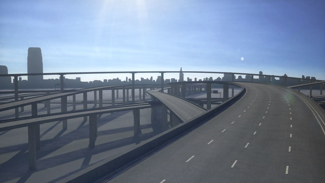 Freeway Collection highway bridge with different views | CGTrader